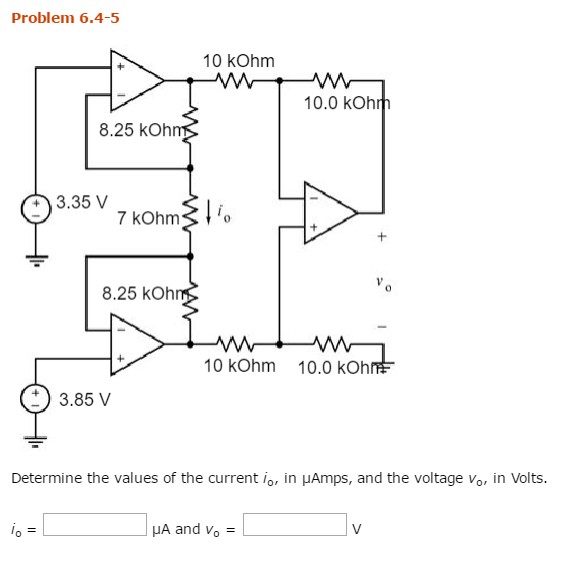 Solved Determine the values of the current i_o in mu Amps, | Chegg.com