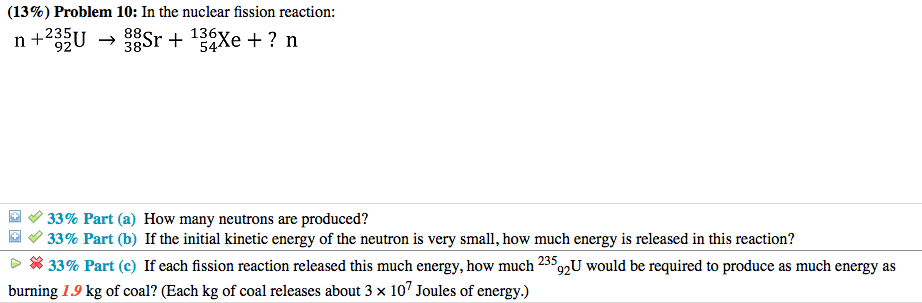 Solved In the nuclear fission reaction: How many neutrons | Chegg.com