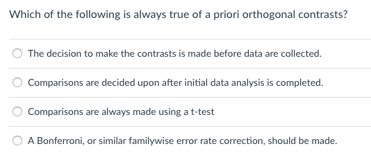 Solved Which of the following is always true of a priori | Chegg.com