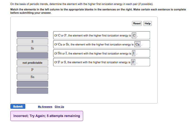 Solved On the basis of periodic trends, determine the | Chegg.com