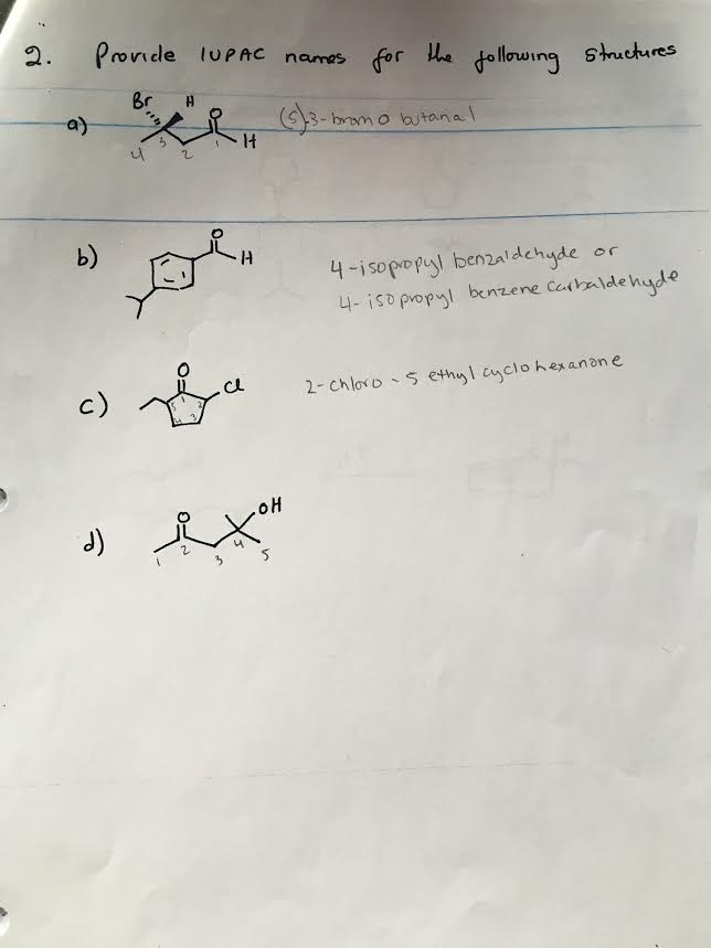 Solved Provide IUPAC names for the following structures | Chegg.com
