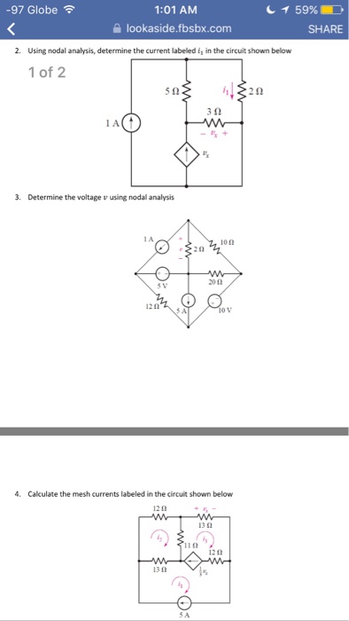 Solved Using nodal analysis, determine the current labeled | Chegg.com
