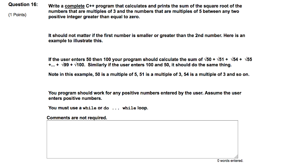 Solved Question 16 Write A Complete C Program That