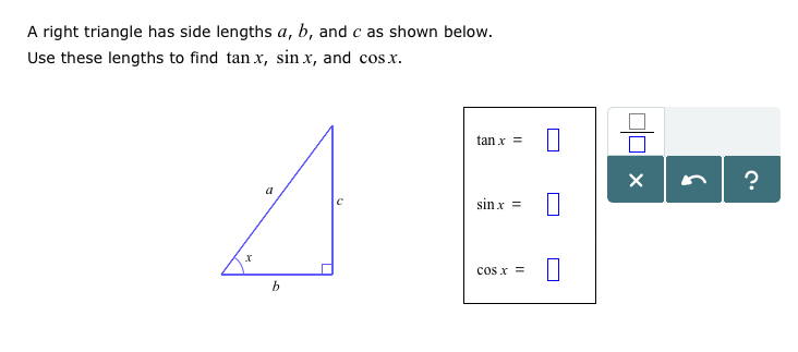 Solved A right triangle has side lengths a, b, and c as | Chegg.com