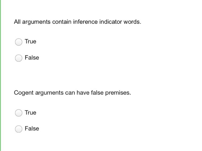 Solved All arguments contain inference indicator words. | Chegg.com Solved All arguments contain inference indicator words. | Chegg.com