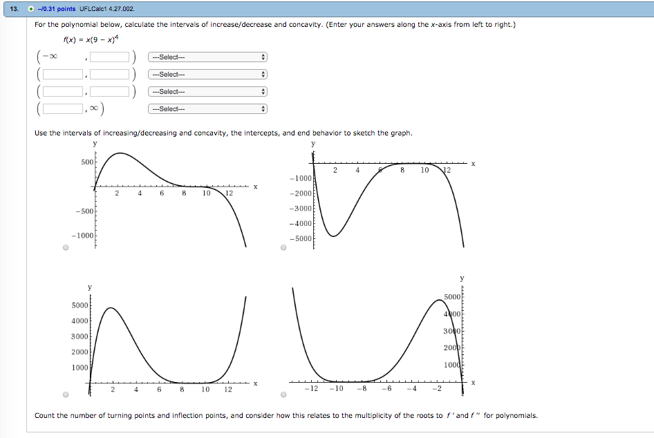 Solved For the polynomial below, calculate the intervals of | Chegg.com