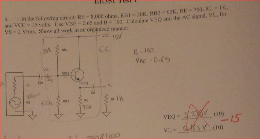 Solved find VEQ and VL. I also wanted to know if they are | Chegg.com