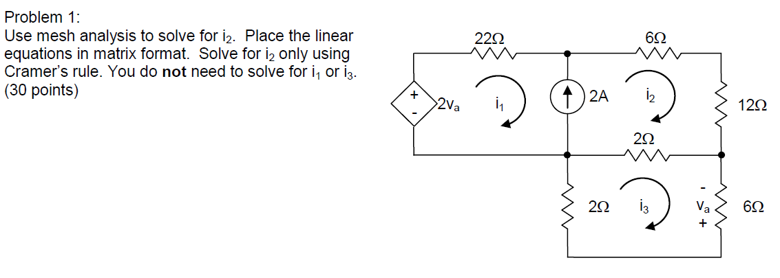 Solved Use mesh analysis to solve for i2. Place the linear | Chegg.com Solved Use mesh analysis to solve for i2. Place the linear | Chegg.com