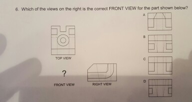Solved Which of the views on the right is the correct Front | Chegg.com