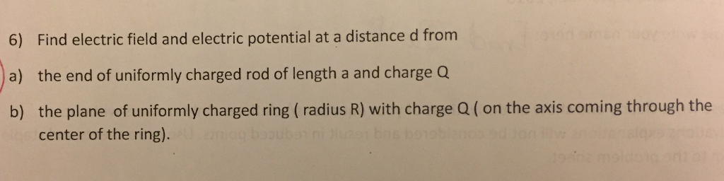 Solved Find electric field and electric potential at a | Chegg.com