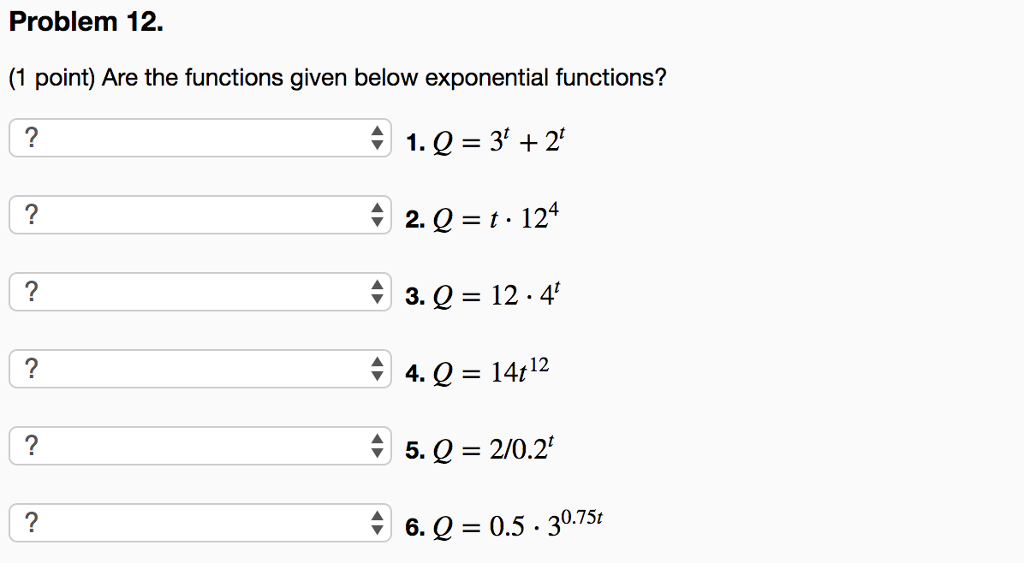 Solved Problem 12. (1 point) Are the functions given below | Chegg.com