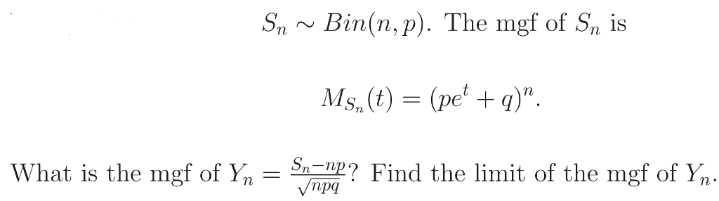 Solved can you show me how to find the limit of yn using Mgf | Chegg.com