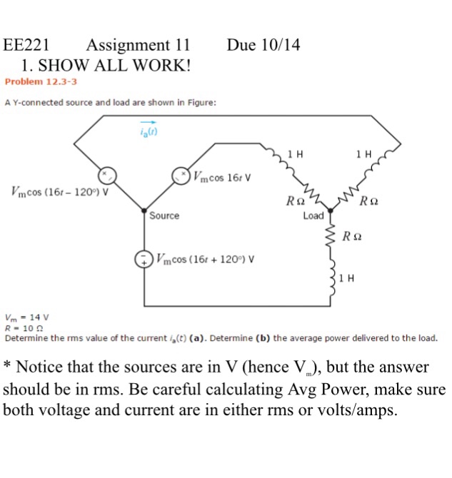 Solved EE221 Assignment Due 10/14 1. SHOW ALL WORK! Problem | Chegg.com