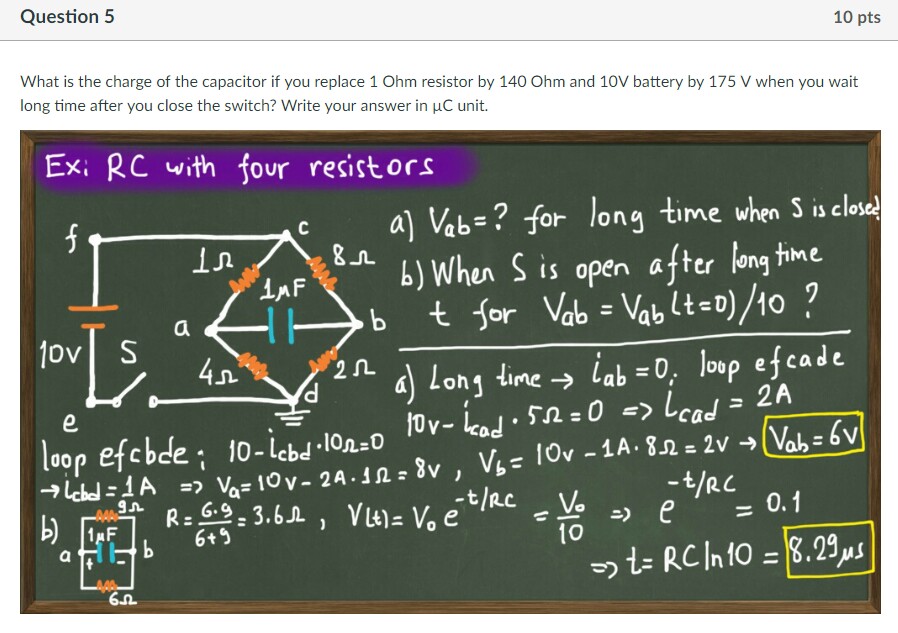 Solved Question2 10 Pts What Is The Steady State Current