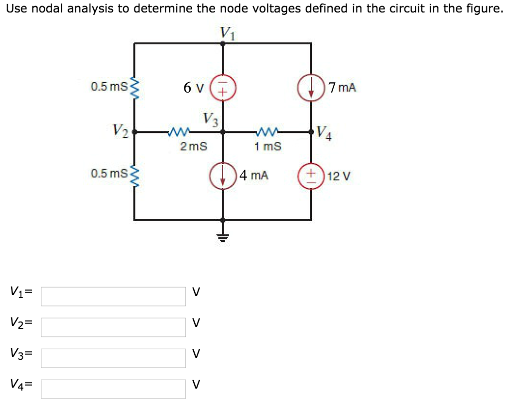 Solved Use nodal analysis to determine the node voltages | Chegg.com