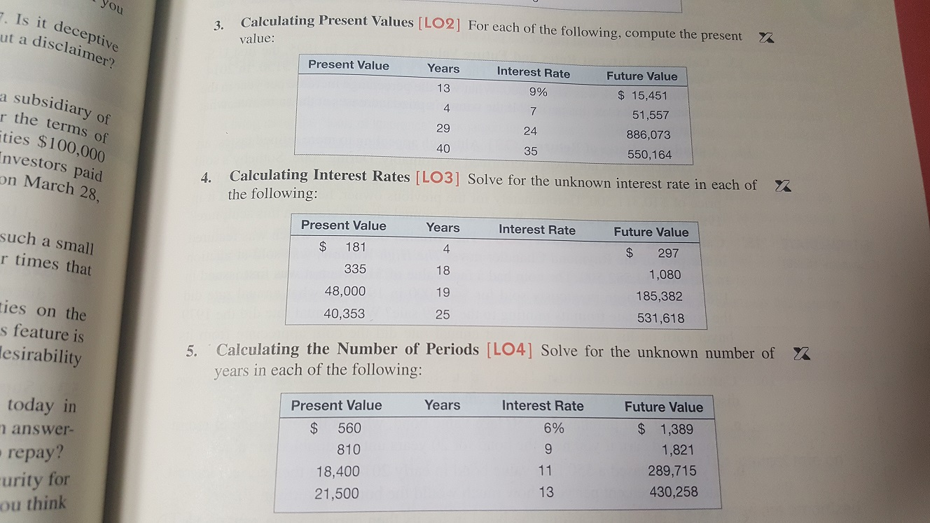 Solved Calculating Present Values [LO2] For each of the | Chegg.com