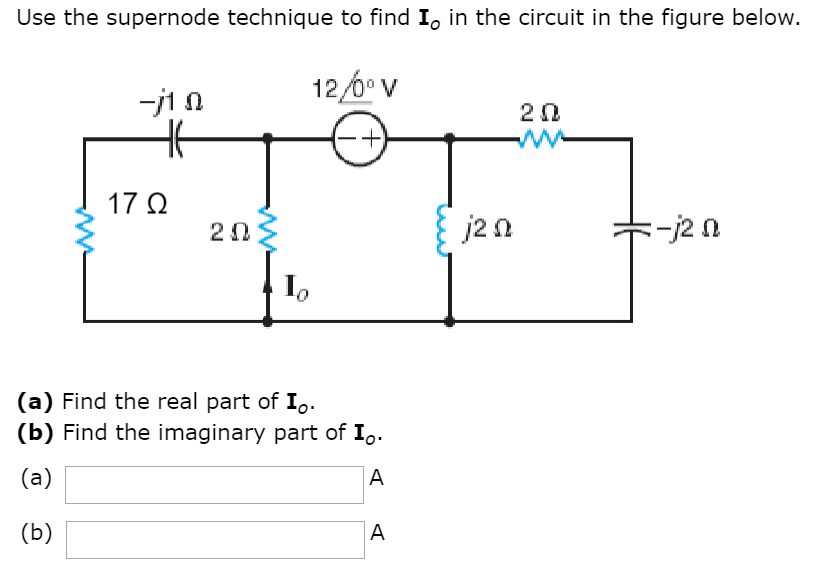 Solved Use the supernode technique to find Io in the circuit | Chegg.com