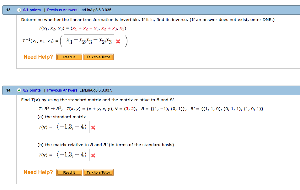 Solved 13. Determine whether the linear transformation is | Chegg.com