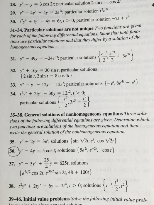 Solved 31-34. Particular solutions are not unique Two | Chegg.com