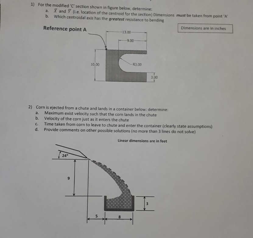 Solved 1) For the modified 'C' section shown in figure | Chegg.com