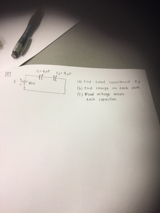Solved Find total capacitance C_T Find charge on each | Chegg.com Solved Find total capacitance C_T Find charge on each | Chegg.com