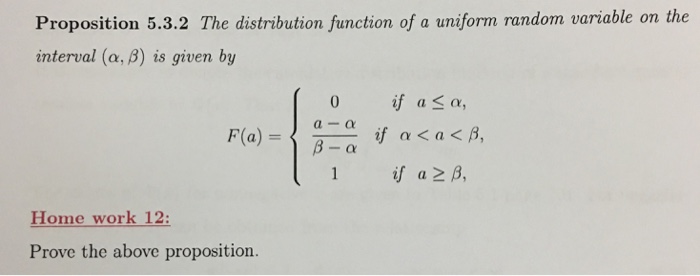 Solved The distribution function of a uniform random | Chegg.com