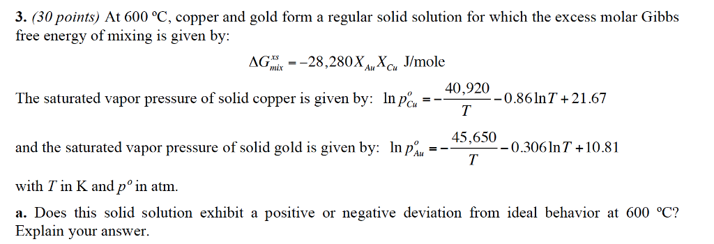 Solved At 600 degree C, copper and gold form a regular solid | Chegg.com