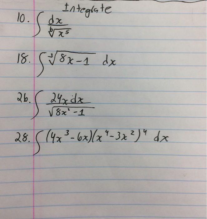 Solved Integrate integral dx/^b Squareroot x^5 integral^3 | Chegg.com Solved Integrate integral dx/^b Squareroot x^5 integral^3 | Chegg.com