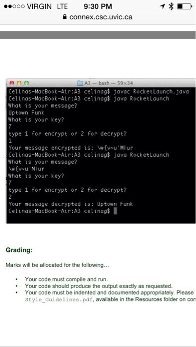 Solved ooo VIRGIN LTE 9:27 PM connex.csc.uvic.ca Part II | Chegg.com