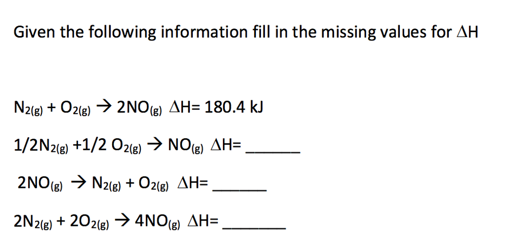 Solved Given the following information fill in the missing | Chegg.com