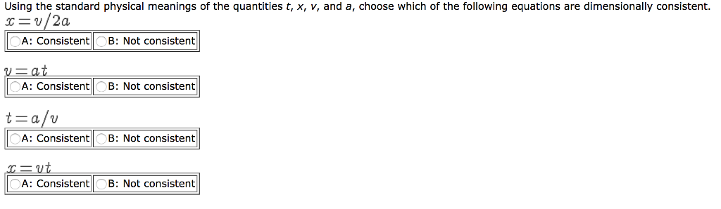Solved Using the standard physical meanings of the | Chegg.com