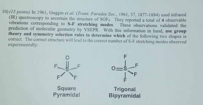 Solved In 1961, Goggin et al. (Trans. Faraday Soc., 1961, | Chegg.com