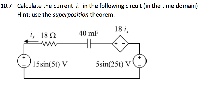 Solved Calculate the current ix in the following circuit (in | Chegg.com