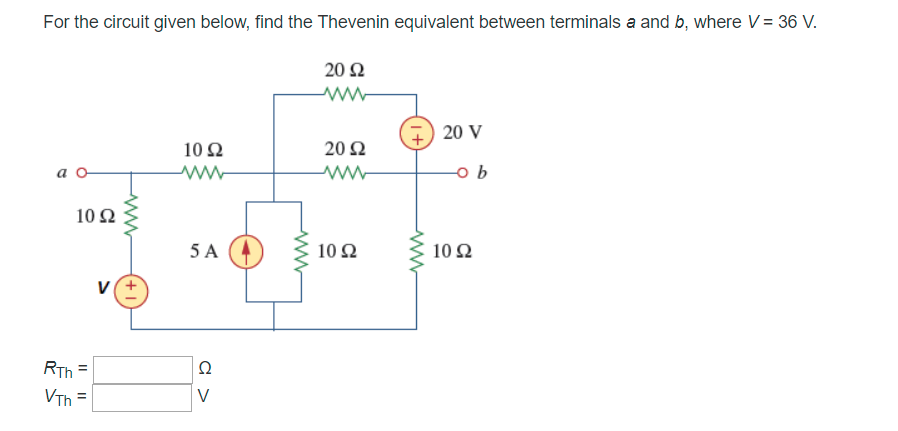 Solved For the circuit given below, find the Thevenin | Chegg.com