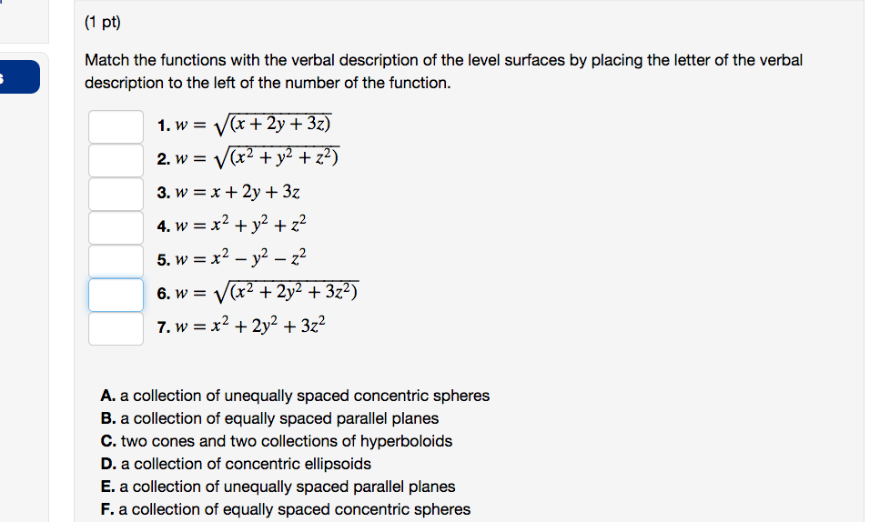 Solved Match the functions with the verbal description of | Chegg.com