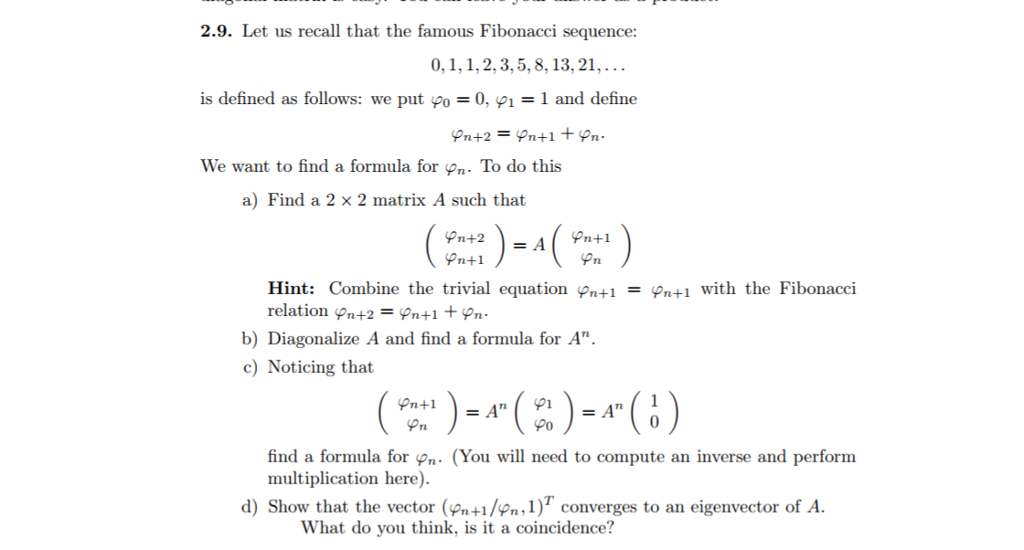 Solved 2.9. Let us recall that the famous Fibonacci | Chegg.com