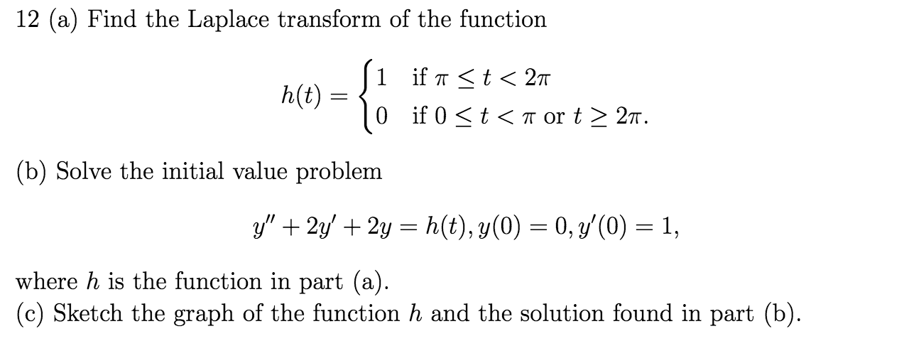 Solved Find the Laplace transform of the function Solve the | Chegg.com