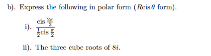 Solved Express the following in polar form (Rcis theta | Chegg.com