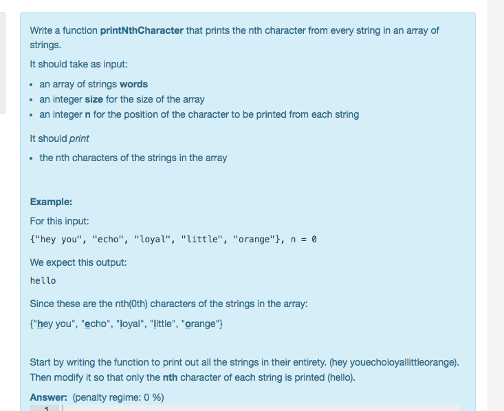 Solved Write a function printNthCharacter that prints the | Chegg.com