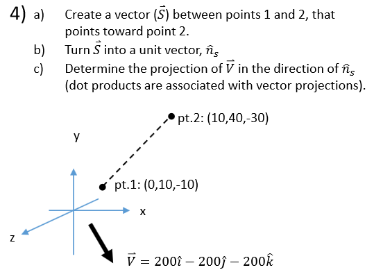 Solved Create a vector (S) between points 1 and 2, that | Chegg.com