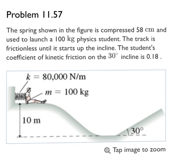 Solved Problem 11.57 The spring shown in the figure is | Chegg.com