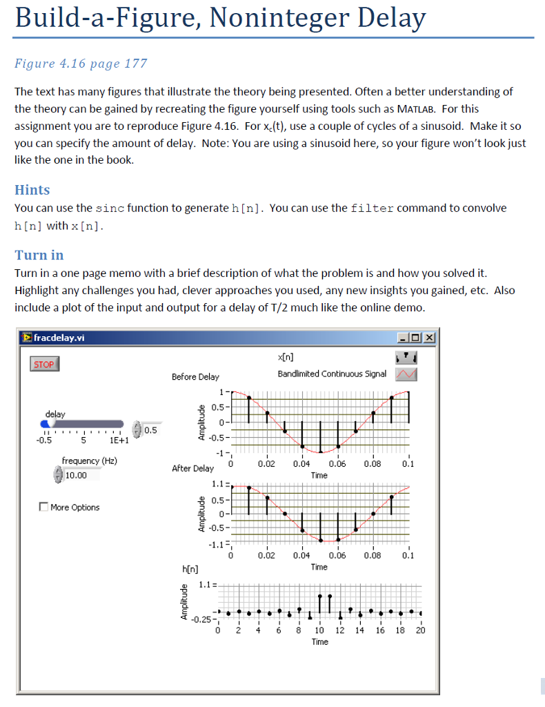 Solved Build-a-Figure, Noninteger Delay Figure 4.16 page 177 | Chegg.com
