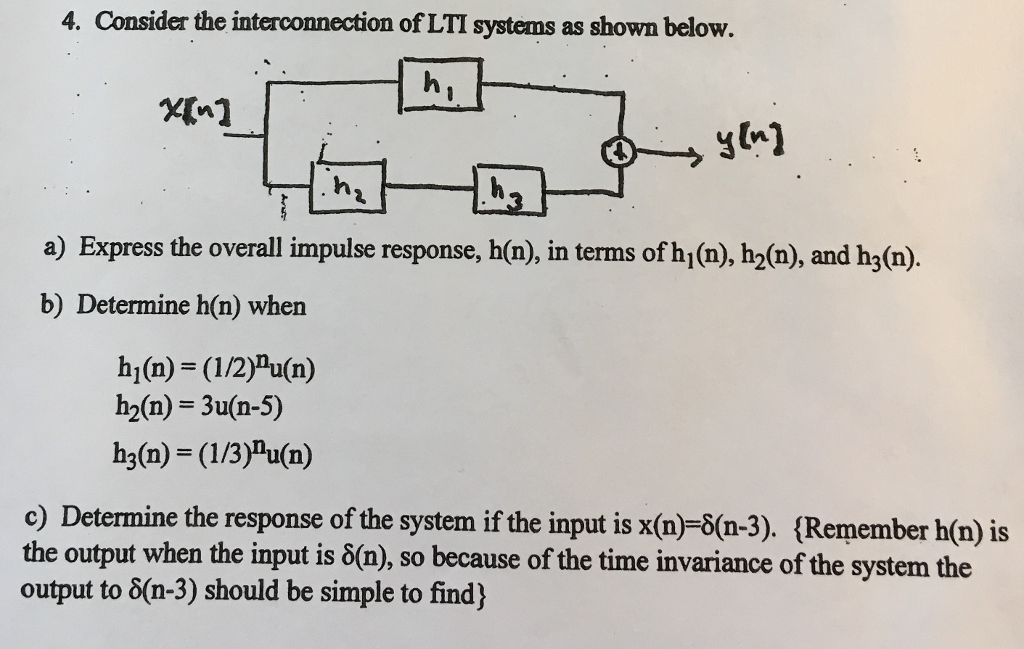 Solved Consider the interconnection of LTI systems as shown | Chegg.com