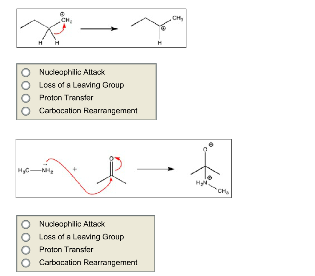 Solved Select the correct pattern of arrow pushing for each | Chegg.com