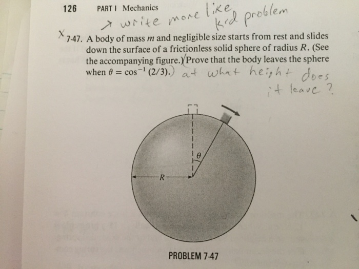Solved A body of mass m and negligible size starts from rest | Chegg.com