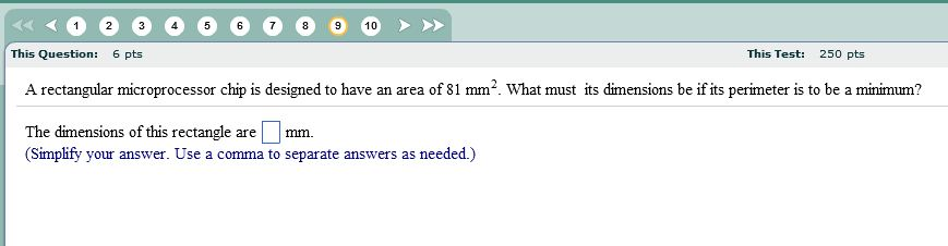 Solved A rectangular microprocessor chip is designed to have | Chegg.com