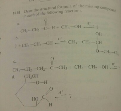Solved Draw the structure formula of the missing compound in | Chegg.com