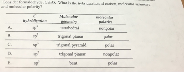 Solved Consider formaldehyde, CH_2O. What is the | Chegg.com