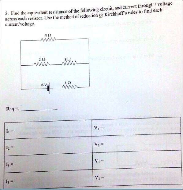 Solved 5. Find the equivalent resistance of the following | Chegg.com