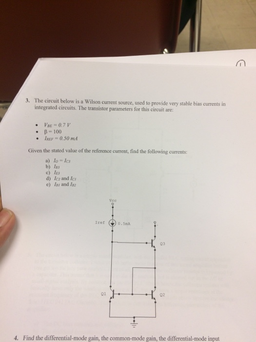 Solved The circuit below is a Wilson current source, used to | Chegg.com